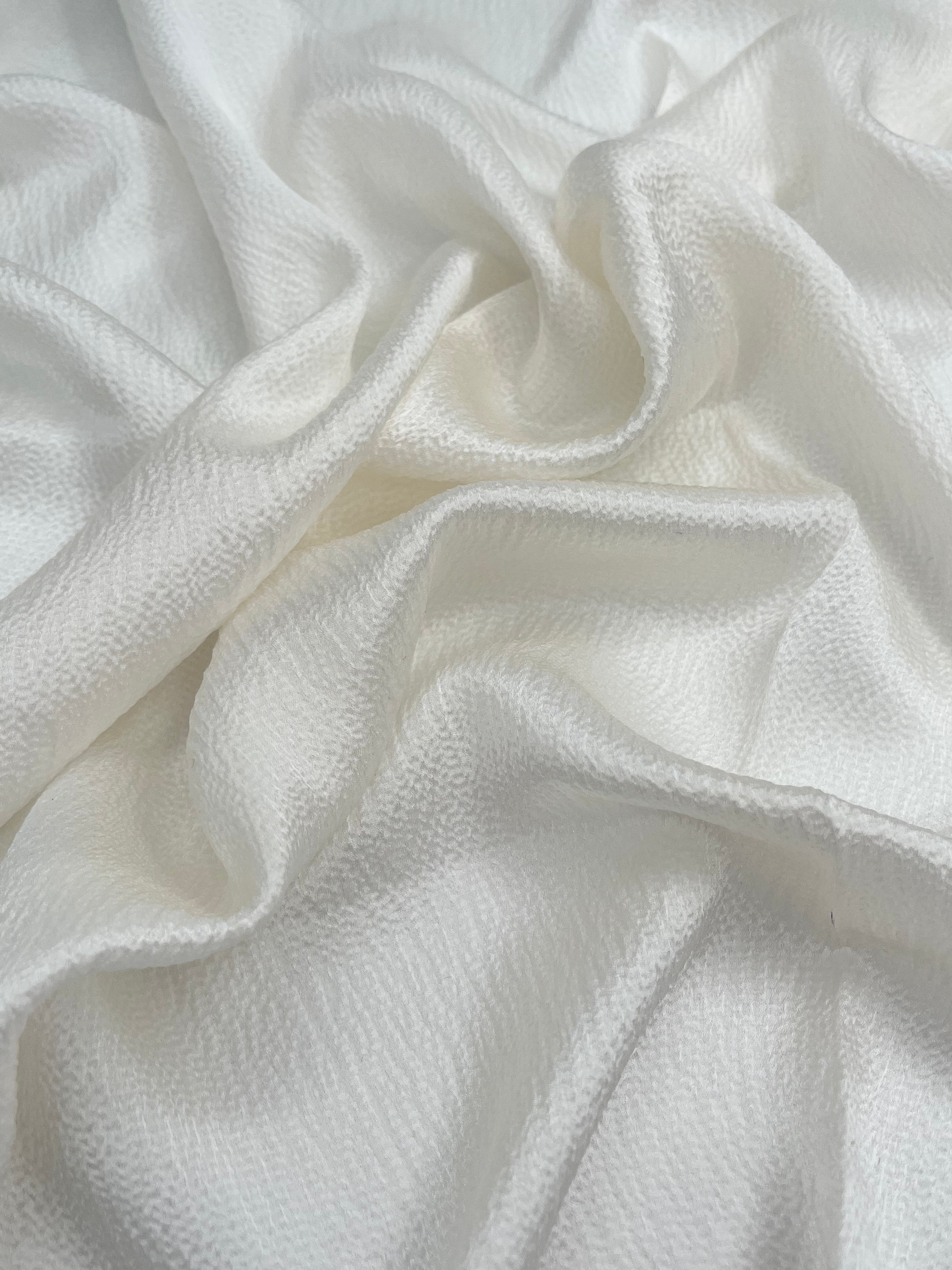White Crinkle Effect Satin Pure Silk. – Anatolian Textures.