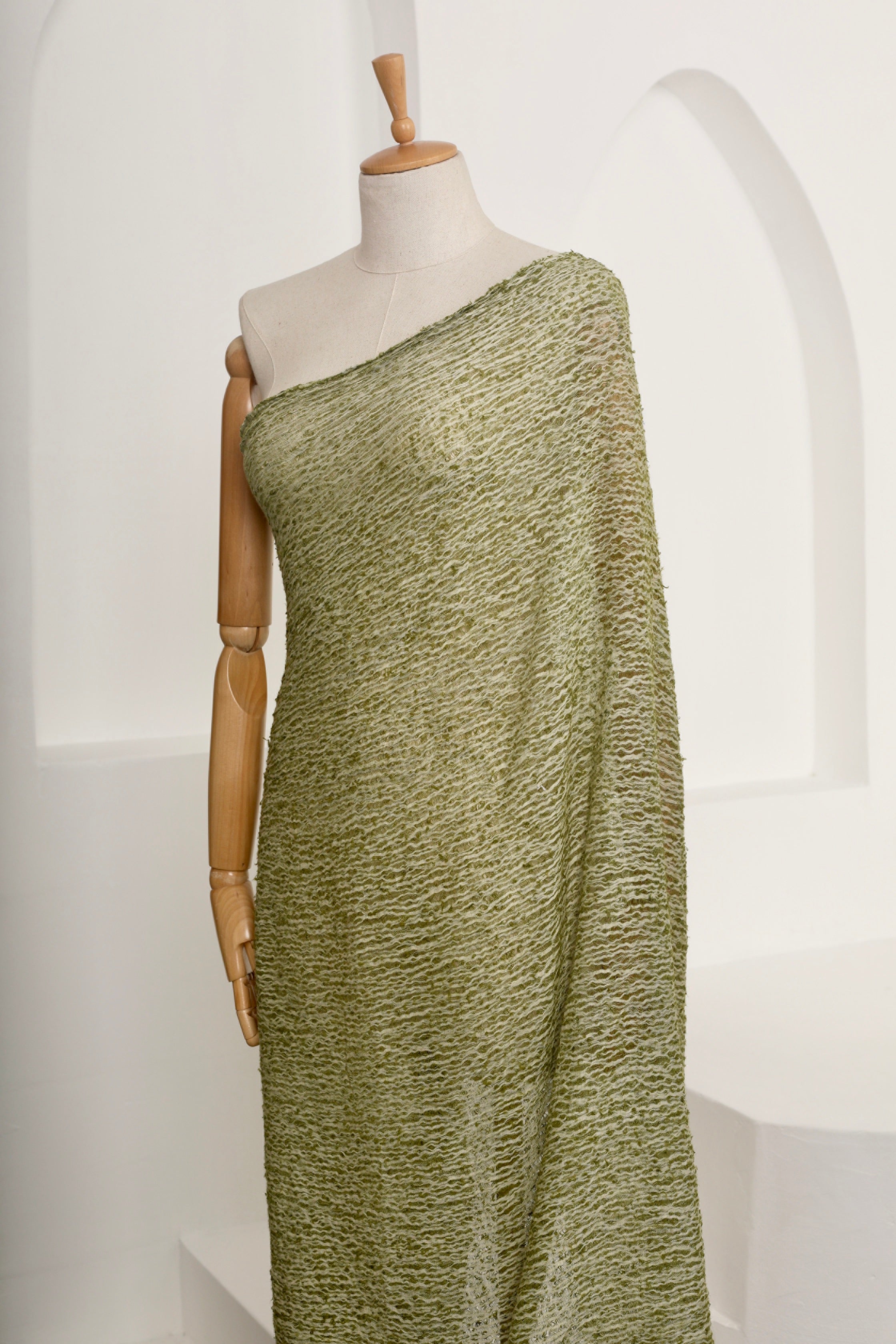 Green Textured Linen Fabric By The Yard Natural Fabrics. – Anatolian ...