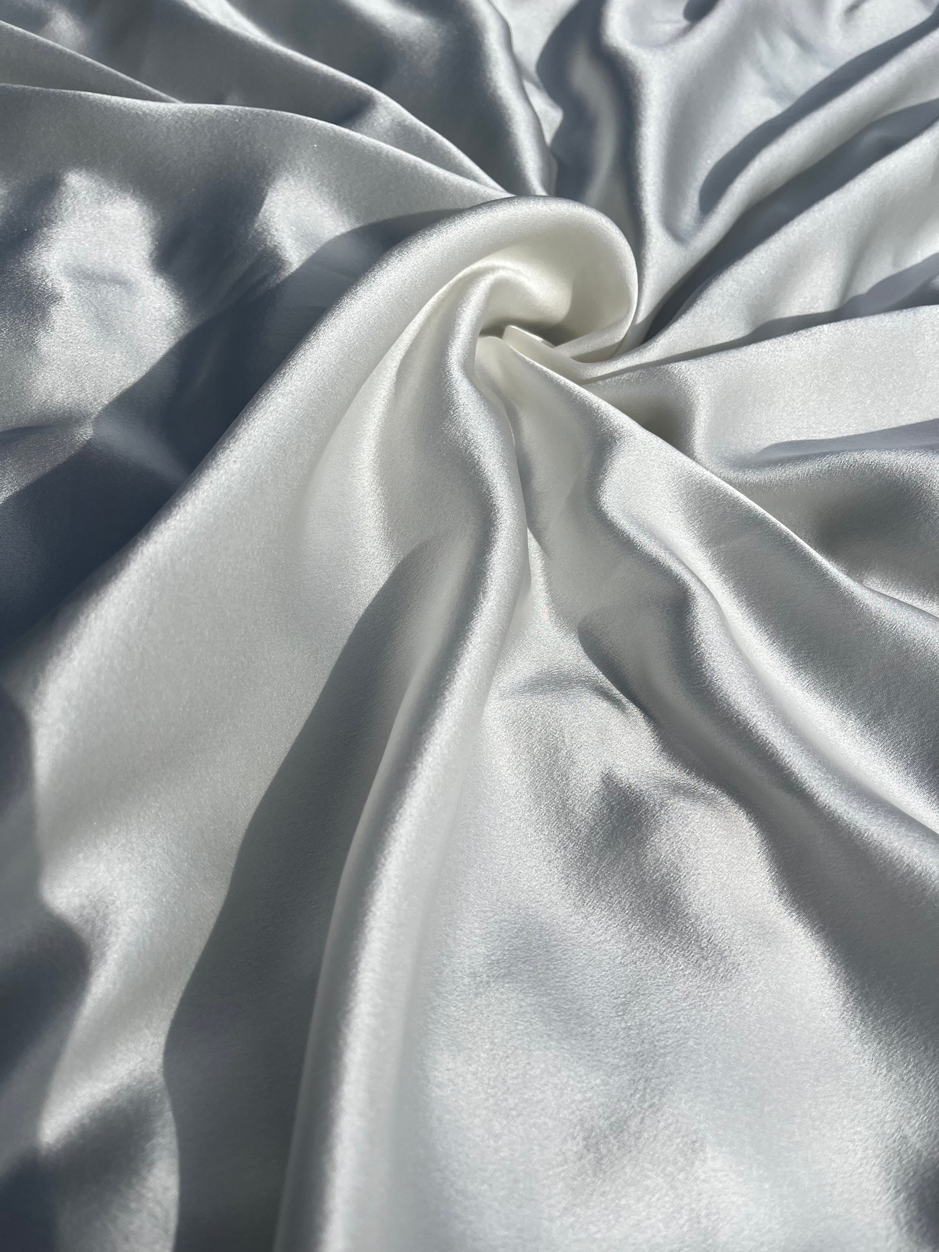 Bridal White Satin Pure Silk, Silk By The Yard. – Anatolian Textures.