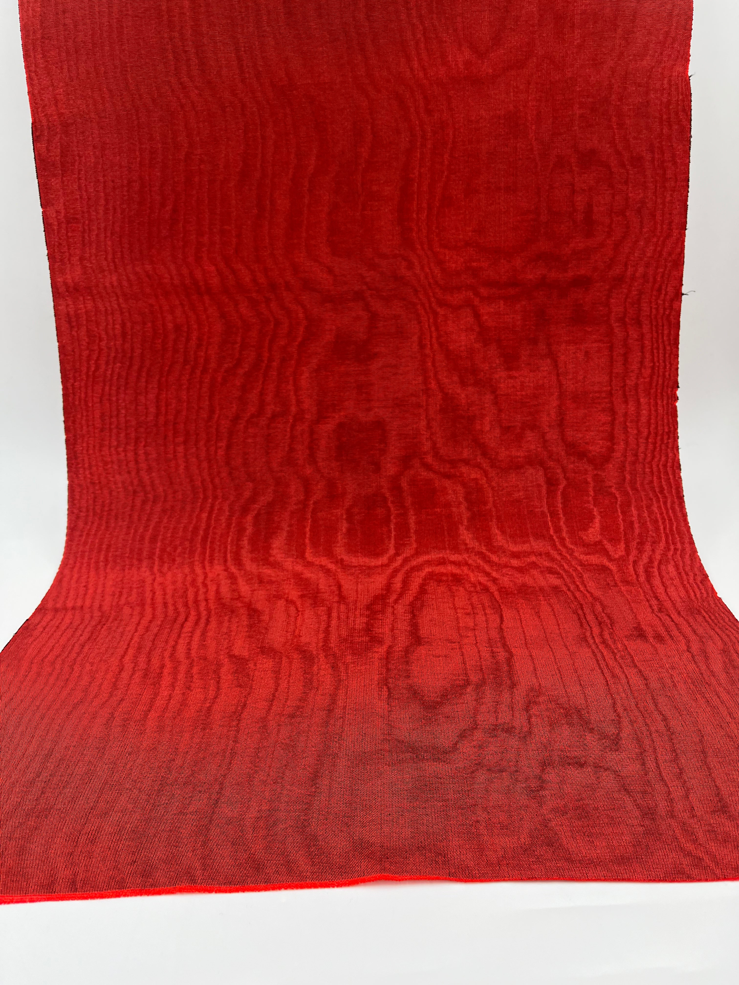 Red Silk Fabric, Moire Silk Fabric, Silk By The Yard. Watermark Patter ...