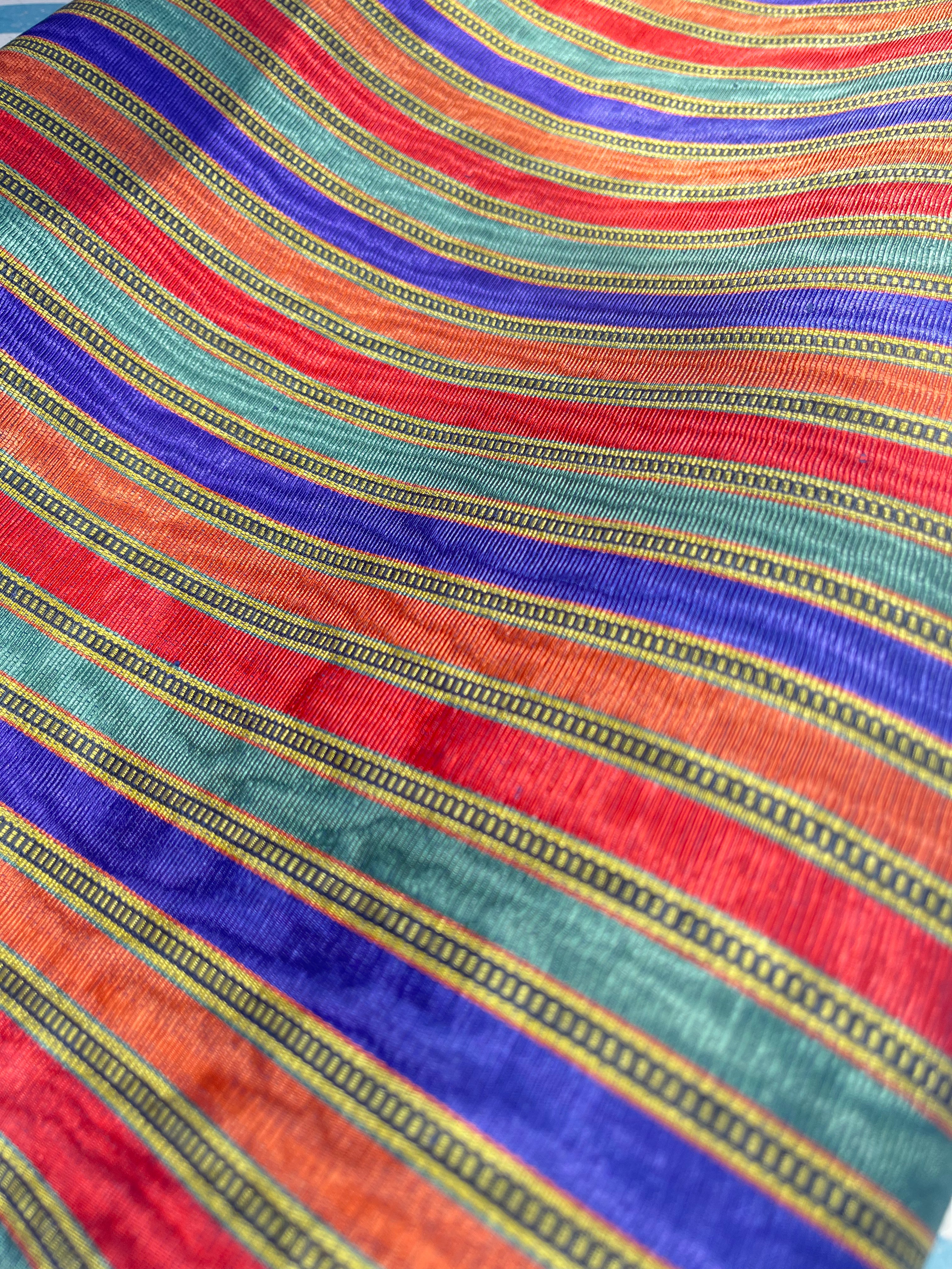 Striped Pattern Moiré Fabric By The Yard – Luxurious Silk For Interior ...
