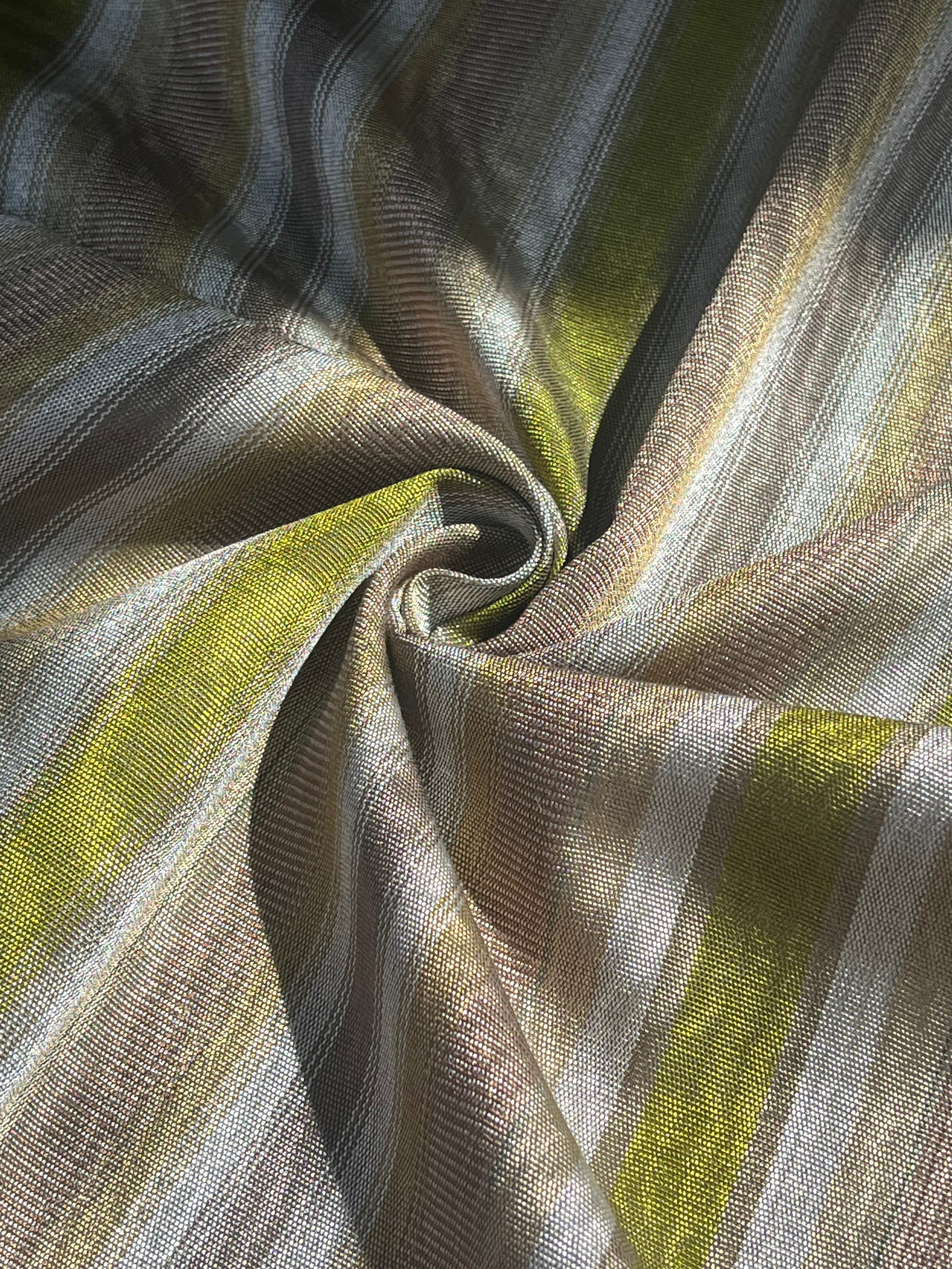 Multi Color Striped Pattern Moiré Fabric By The Yard – Luxurious Silk ...
