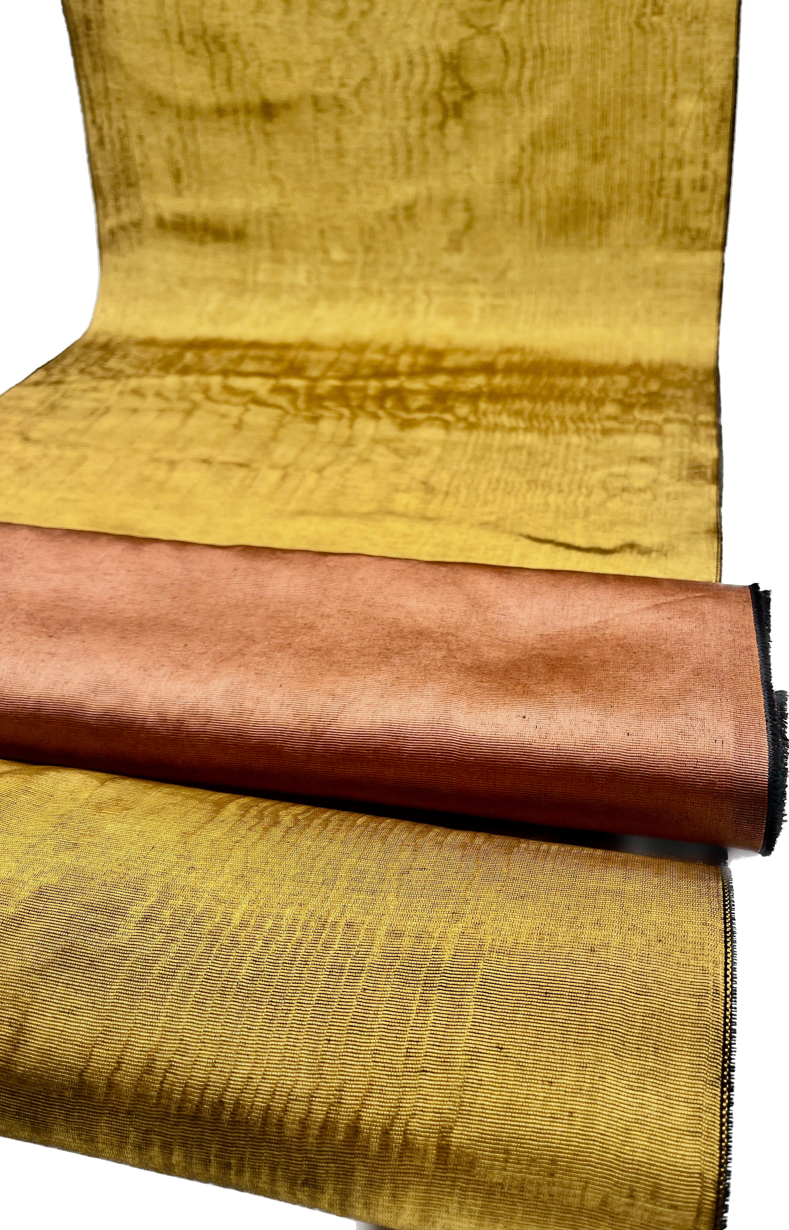 Gold Colour Silk Moire Home Textile Interior Fabrics, Watermark Patter ...