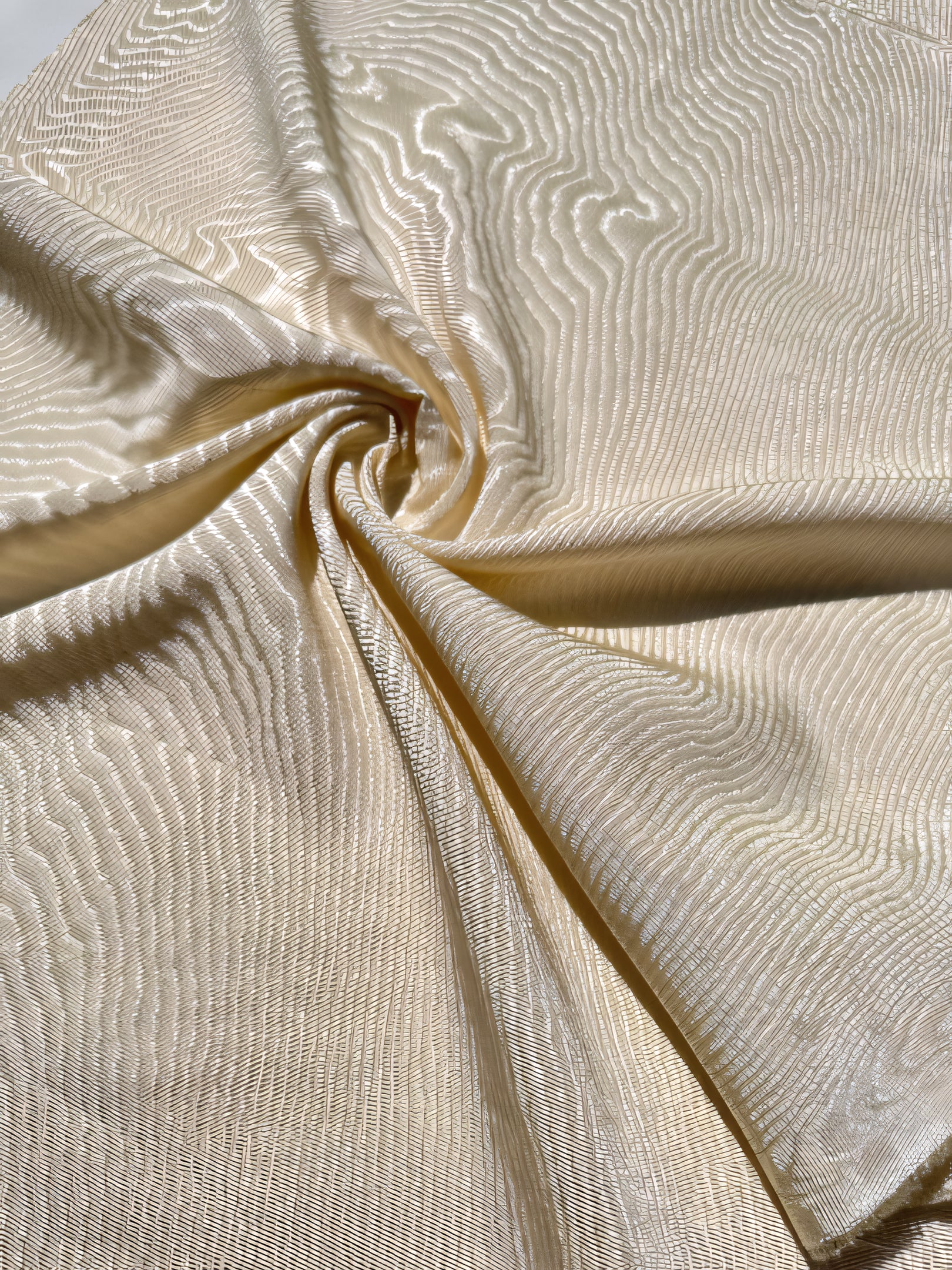 Ecru White Colour Silk Moire Home Textile Interior Fabrics, Watermark ...